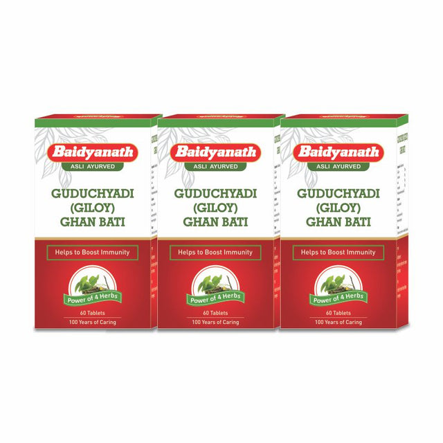 Baidyanath Guduchyadi (Giloy) Ghan Bati Pack Of 3 (60 Tab In Each Pack ...